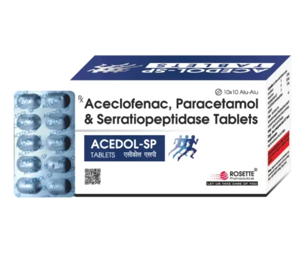 Aceclofenac + Paracetamol + Serratiopeptidase Tablet (Acedol SP) – Uses ...